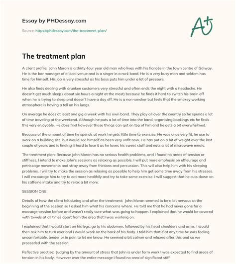 The Treatment Plan