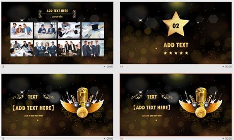 Gold Black Award Ceremony Powerpoint Template Powerpoint Presentation