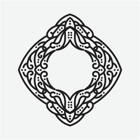 Vector Vintage Border Frame Engraving With Retro Ornament Pattern In