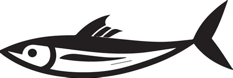 Minimal Anchovy Vector Silhouette Black Color White Background 8