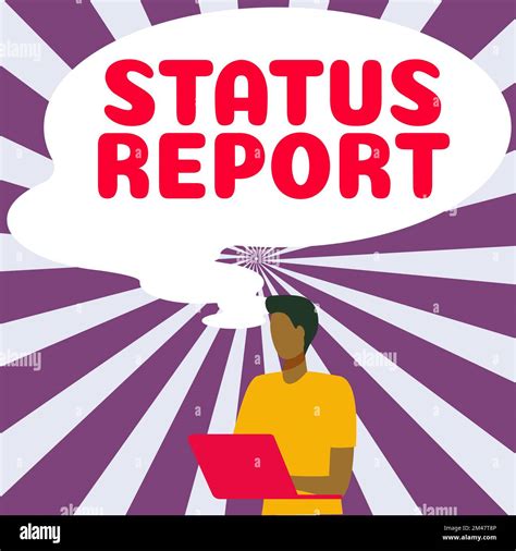 Text Sign Showing Status Report Word Written On Update Summary Of
