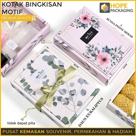 Jual Kotak Bingkisan Motif Bunga Daun Kotak Kado T Box Hadiah