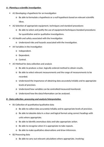 Btec Applied Science Unit 3 Teaching Resources