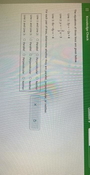 Solved The Equations Of Three Lines Are Given Below Line Chegg Com