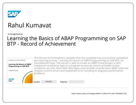 rahul kumavat on linkedin sapbtp abapprogramming sapdevelopment