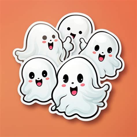 Premium Ai Image Halloween Ghost Sticker
