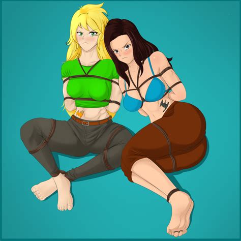 Rule 34 Bare Midriff Blonde Hair Blue Eyes Bondage Bound Bound Toes