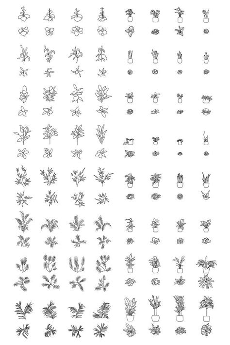 Outdoor And Indoor Plants Cad Blocks Potted Plans How To Plan Cad Blocks