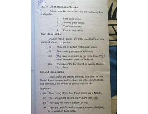 Classification Of Bricks Civil Engineering Studocu
