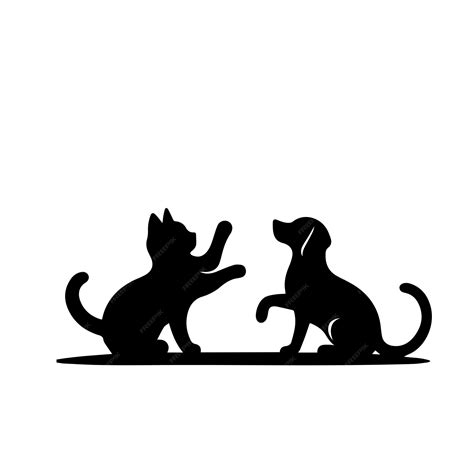 Cat And Dog Silhouette Cat And Dog Logo Icon Vector Design Premium Ai