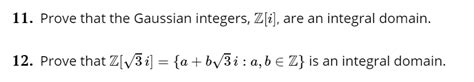 Solved Prove That The Gaussian Integers Z I Are An Chegg