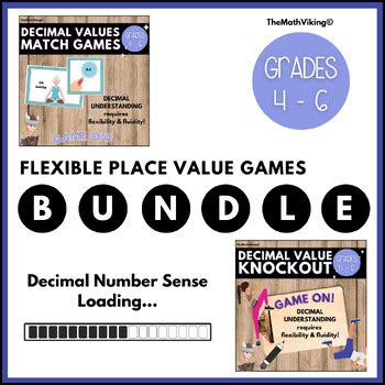 Decimal Place Value GAMES CHARTS Bundle Grades Build Number Sense FUN