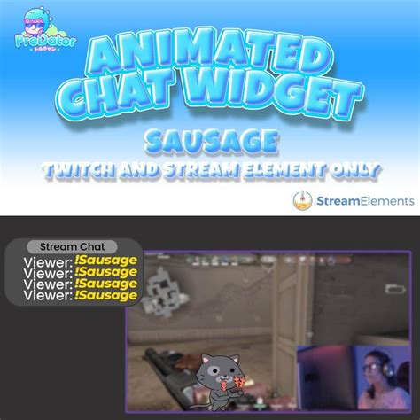 Modern Twitch Chat Widget Interactive Animated Stream Overlay Sausage Twitch Chat Widget Etsy