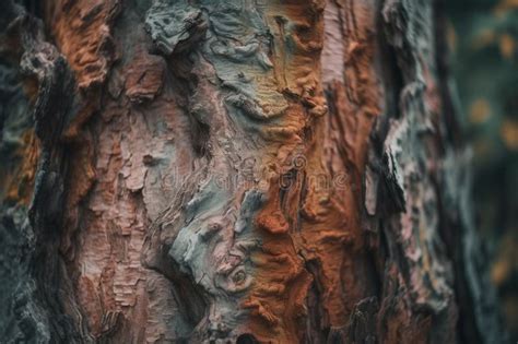 A Close Up Of A Tree Trunk With A Brown And Gray Color Scheme Stock