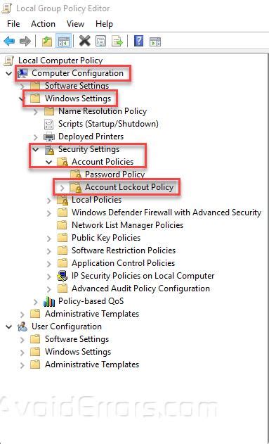 How To Setup Account Lockout Policy Windows 10 Avoiderrors