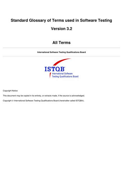 PDF Standard Glossary Of Terms Used In Software Testing The Capability Of The Software