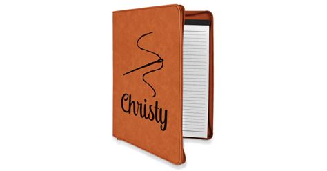 Custom Sewing Time Leatherette Zipper Portfolio With Notepad