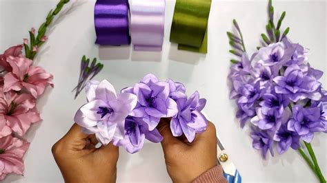 Diy How To Make Satin Ribbon Flower Easy Tutorial Membuat Bunga Dari