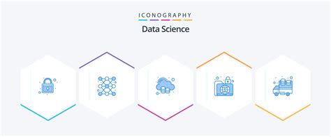 Data Science Blue Icon Pack Including Infrastructure Folder Report Data Big Data