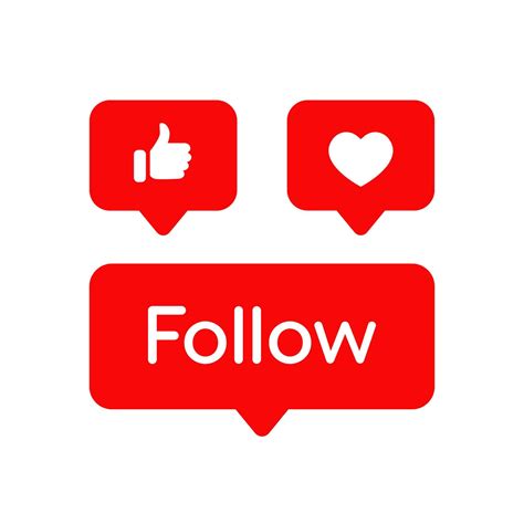 Like Love And Follow Icon Vector Isolated On Speech Bubbles 13160775