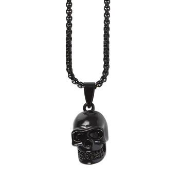 Black Stainless Steel Skull Necklace By Uniqueful