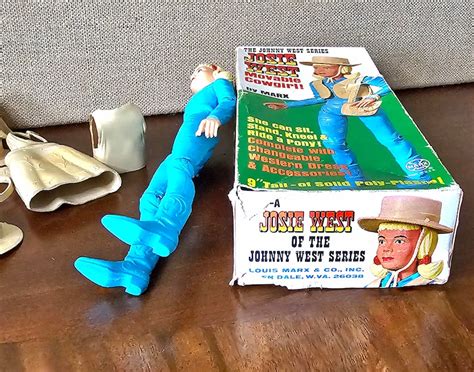 josie west movable cowgirl by marx 1067 a original box with complete
