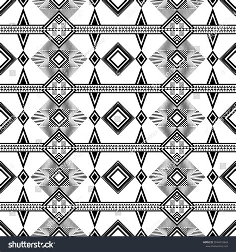 Native Pattern Fabric Pattern Geometric Triangle Stock Illustration