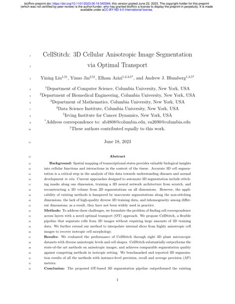 pdf cellstitch 3d cellular anisotropic image segmentation via
