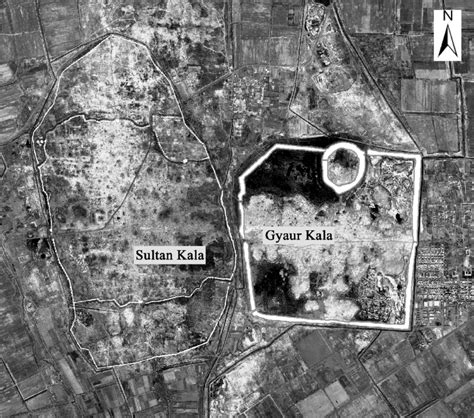 Map Of The Ancient Cities Of Merv Showing The Original Gyaur Kala With