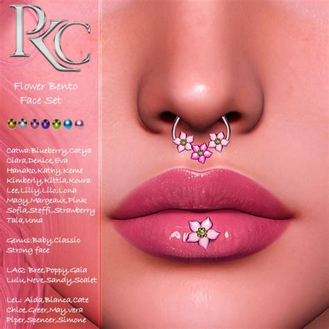 Second Life Marketplace Pkc Flower Bento Face Set