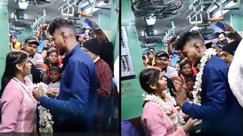 Viral Video काहीही घडू शकतं त्याने चक्क ट्रेनमध्येच लग्न लावलं