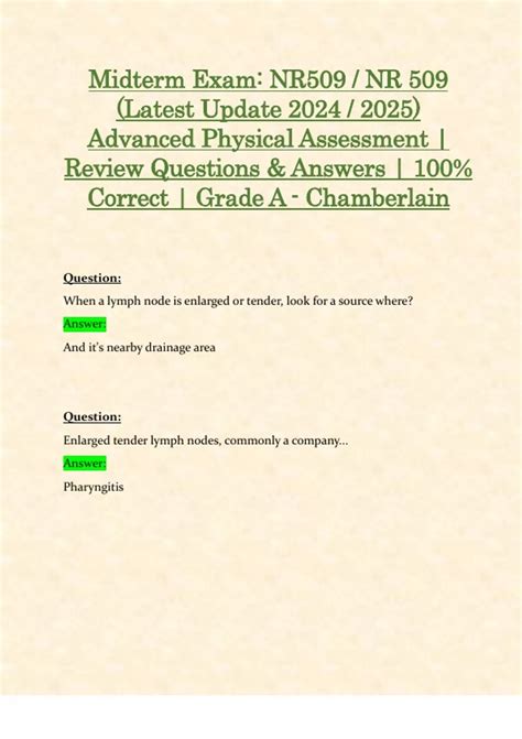 Midterm Exam NR509 NR 509 Latest Update 2024 2025 Advanced