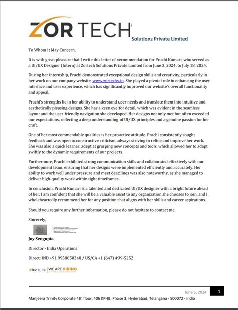 Prachi Kumari On Linkedin Letterofrecommendation Webdevelopment