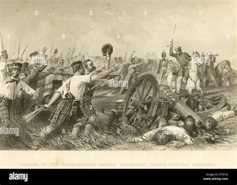 Military And Munity Mutiny Views Charge Of Highlanders Before Stock
