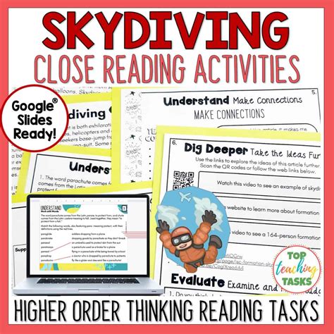 Skydiving Reading Comprehension Passage And Activities Sports Reading Top Teaching Tasks