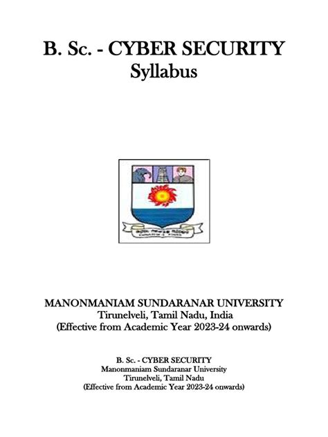 b sc cyber security syllabus 2023 2024 pdf computer network
