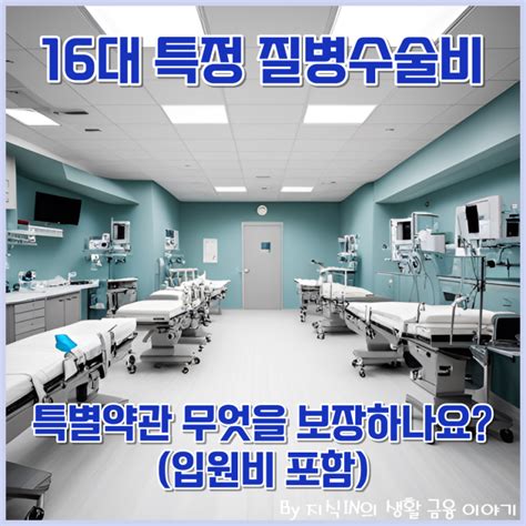16대 특정 질병수술비 특별약관 무엇을 보장하나요입원비 포함 네이버 블로그