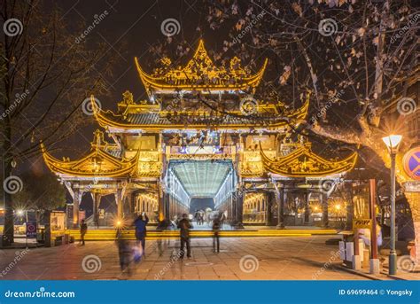 Nanqiao Bridge At Night Editorial Stock Image Image Of Nanqiao 69699464