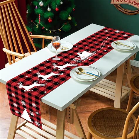 Rebundex Tischdecke Weihnachten Abwaschbar Tischläufer Weihnachten Rot