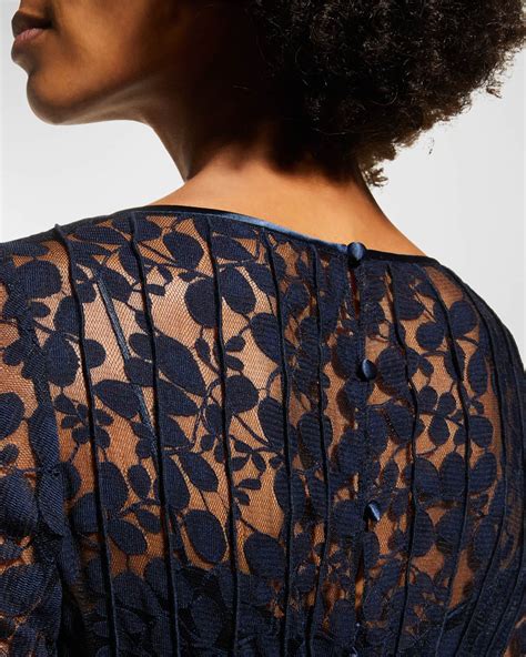 Rickie Freeman For Teri Jon 34 Sleeve Lace Overlay Gown Neiman Marcus