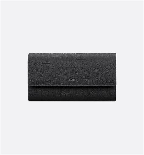 Long Flap Wallet Black Dior Gravity Leather Dior