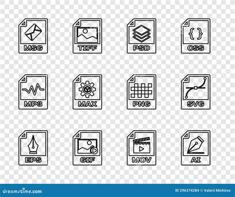 Set Line Eps File Document Ai Psd  Msg Max Mov And Svg Icon