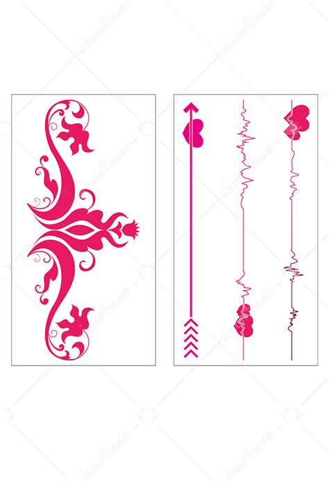 Sexy Body Temporary Tattoos Stickers 24 Sheets Large Black Red Floral
