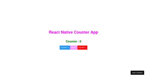 Counter App Rn Codesandbox