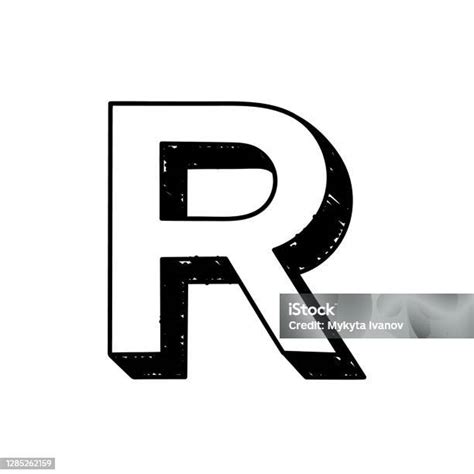 R 字母手繪符號大英文字母 R 手繪黑白羅馬字母 R 排版符號的向量圖可用作徽標圖示向量圖形及更多剪裁圖圖片 剪裁圖 剪貼畫 創作性
