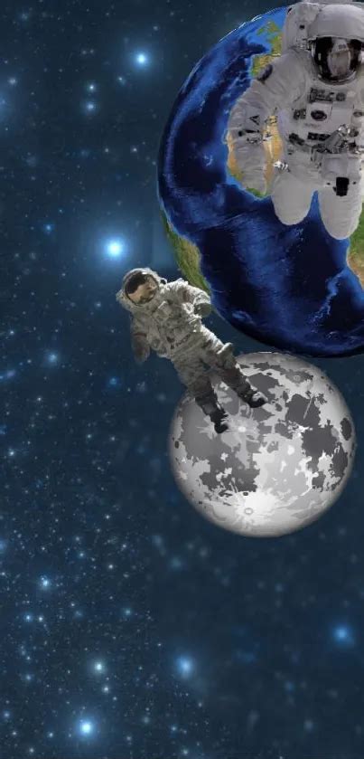 Astronauts in Space Wallpaper - free download