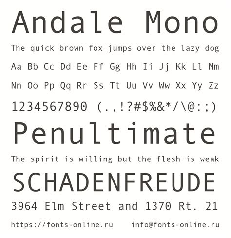 Andale Mono Font