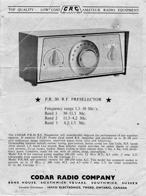 Codar Pr 30 Preselector Service Manual Download Schematics Eeprom