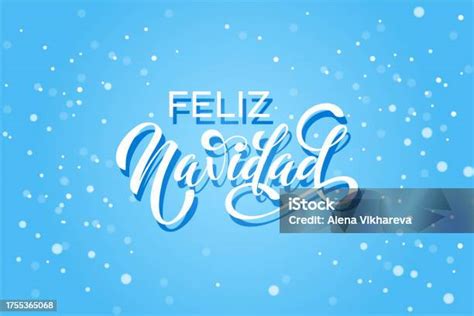 Feliz Navidad 스페인어 메리 크리스마스 계절 인사말 스티커에 현대 서예 글자 Feliz Navidad