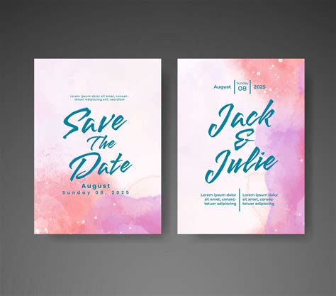 Save The Date With Watercolor Background Design For Your Invitation
